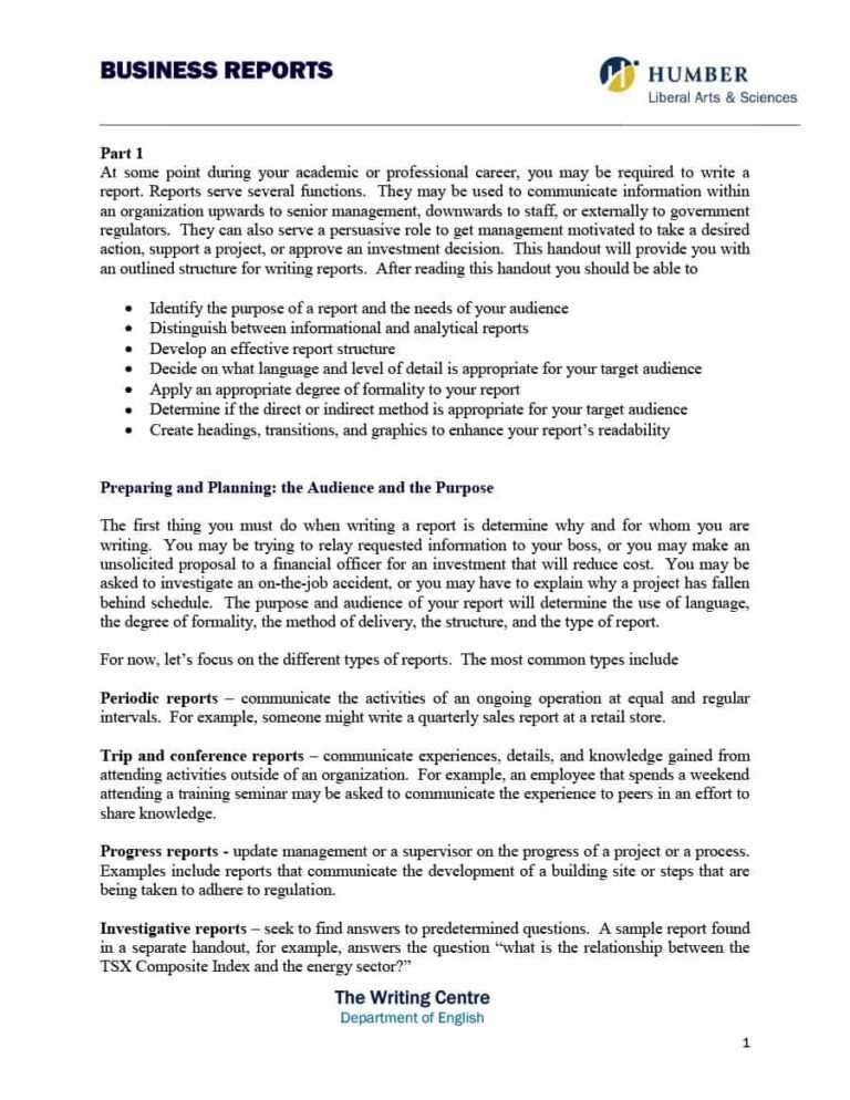 How To Write A Work Report Template Best Layout Templates